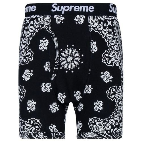 NEW SUPREME x Hanes Bandana Boxer Briefs (2 Pack) Paisley Black XL FW22 ...