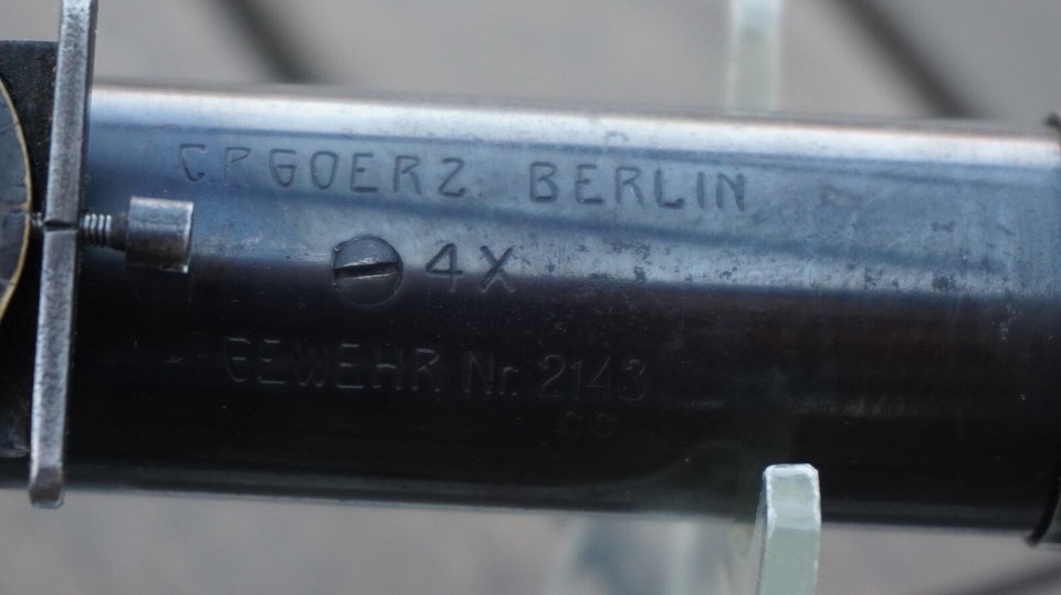 C.P. GOERZ BERLIN 4x GEWEHR Nr. 2143CC GERMAN SNIPER RIFLE SCOPE GEWEHR ...