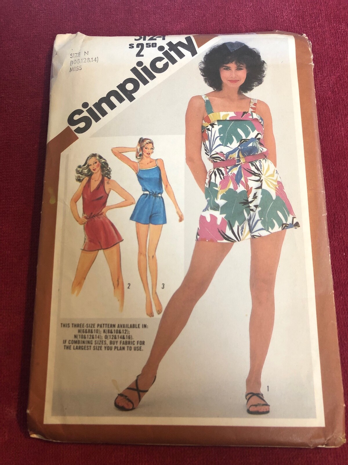 🌹 1981 SIMPLICITY #5124 - LADIES CUTE ( 3 STYLE ) SHORT ROMPER PATTERN ...