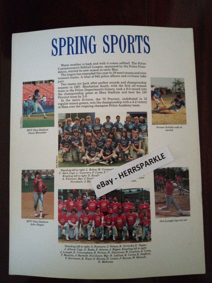 SPRING 3100 NEW YORK CITY POLICE MAGAZINE Summer 1988 NYPD | eBay