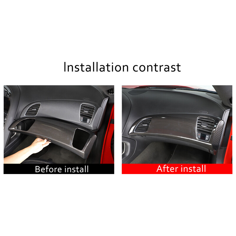 Carbon Fiber Dashboard Co-pilot Panel Decor Cover ABS For Corvette C7 ...