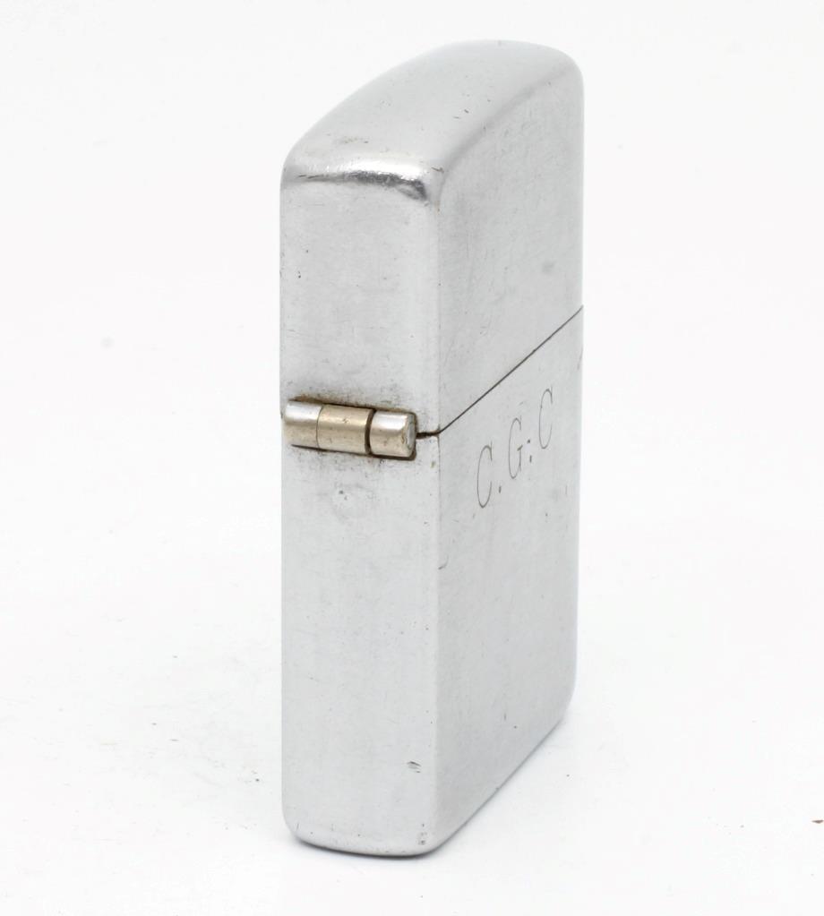 Vintage 1948-49 Zippo Lighter 3 Barrel Hinge Chrome Plated Brass - NICE
