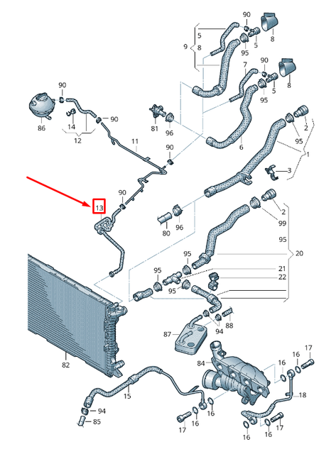 AUDI Q3 8U ENGINE COOLANT HOSE 5N0122447AB GENUINE for sale online | eBay