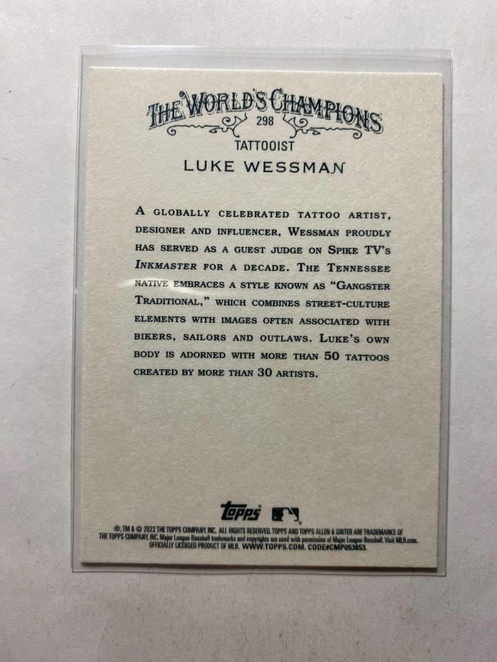 Luke Wessman 2022 Topps Allen & Ginter #298 Card | eBay