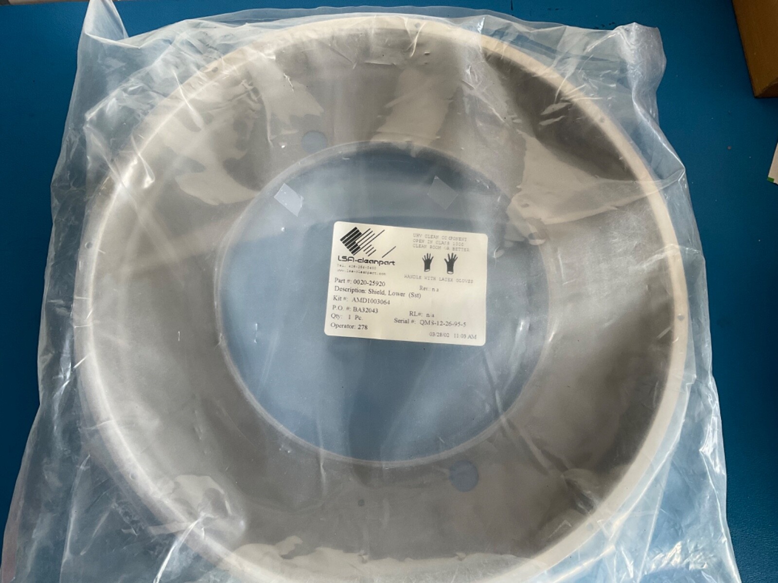 AMAT 0020-25920 Shield, Lower AMAT PVD, SHIELD, LOWER SST QMS-12-26-95 ...