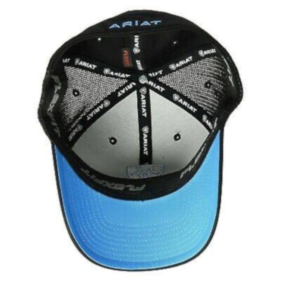 Ariat Western Mens Hat Baseball Cap Flex Fit Logo Black 1502301 | eBay