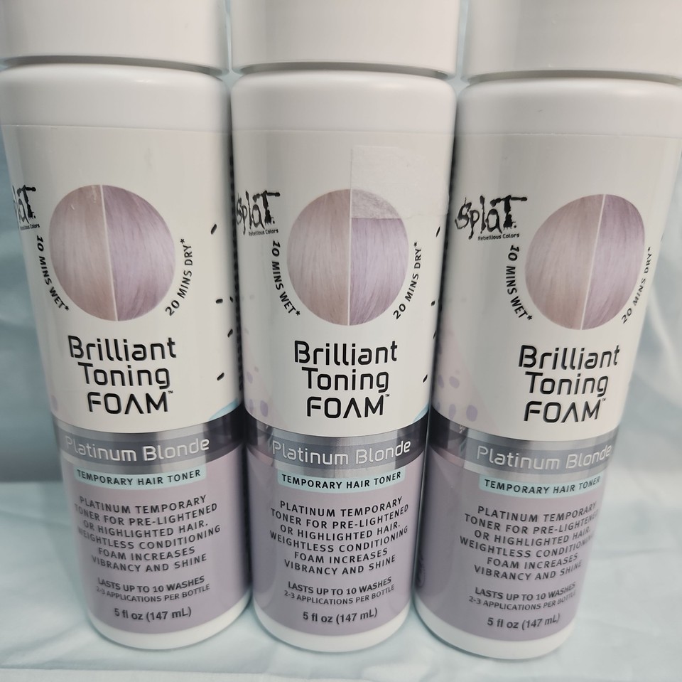 (3)New Splat Brilliant Toning Foam Platinum Blonde Hair Toner 5oz | eBay