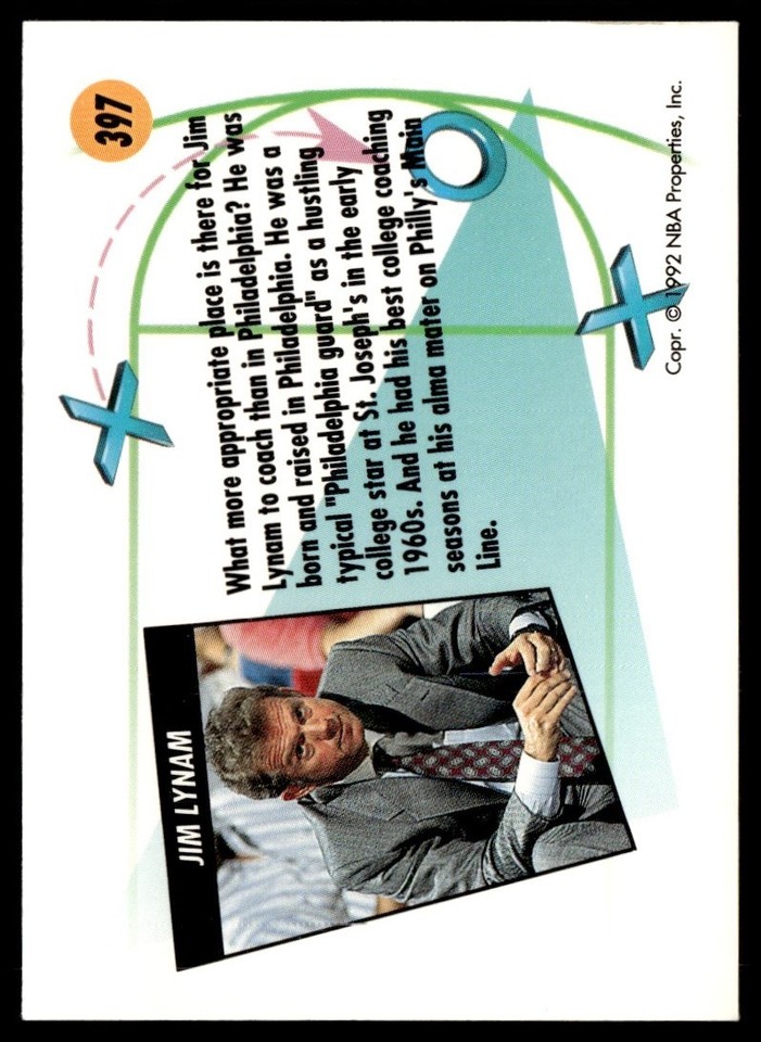 1991-92 SkyBox Jim Lynam Philadelphia 76ers #397 | eBay