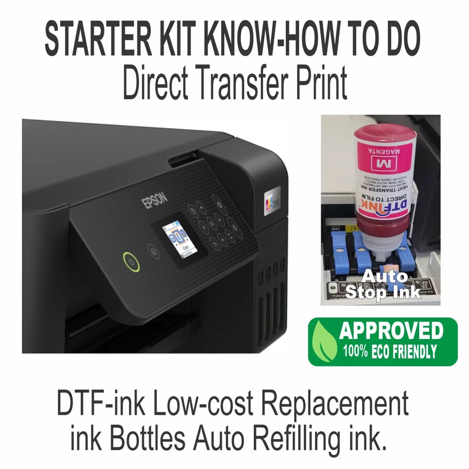 All-in-One DTF Ink & Powder T-Shirt Printer Epson Wireless w/LCD ...