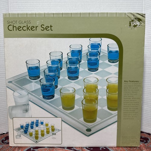 SHOT GLASS CHECKER GAME- BOARD GAME- NEW IN BOX | eBay
