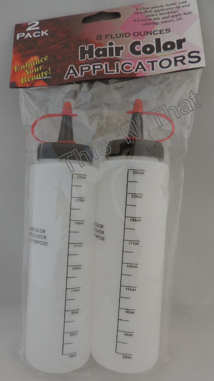 2 Hair Color Applicator Bottles 8 Oz Fluid Mix Coloring Cosmetic Salon ...