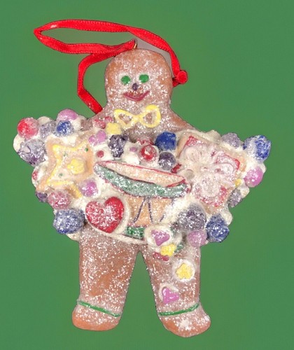 Gingerbread Man Gumdrops Iced Christmas Ornament Collectible | eBay