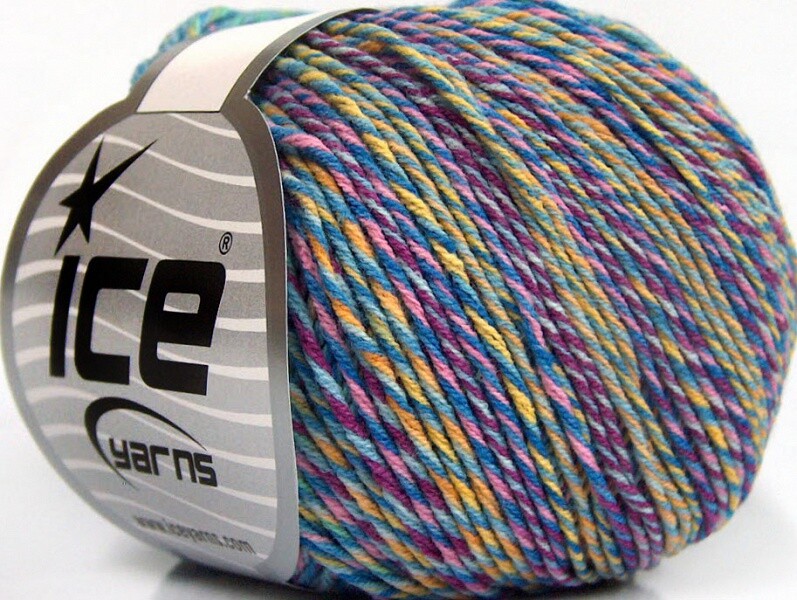 LOT OF 8 Ice LORENA COLORFUL Yarn #63415 MULTI COLOR Self Striping DK ...