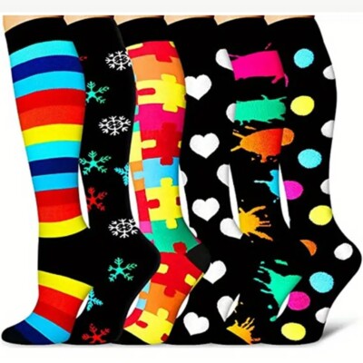 Mixed Color Design Compression Socks | eBay