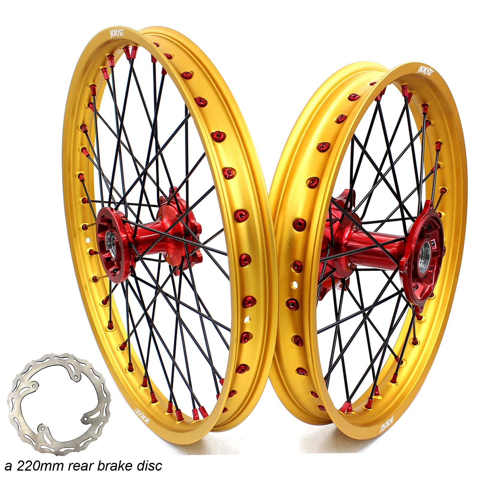 KKE 21/19 Cast Wheels Set For Honda CR125R CR250R 95-96 CR500R 96-2001 ...