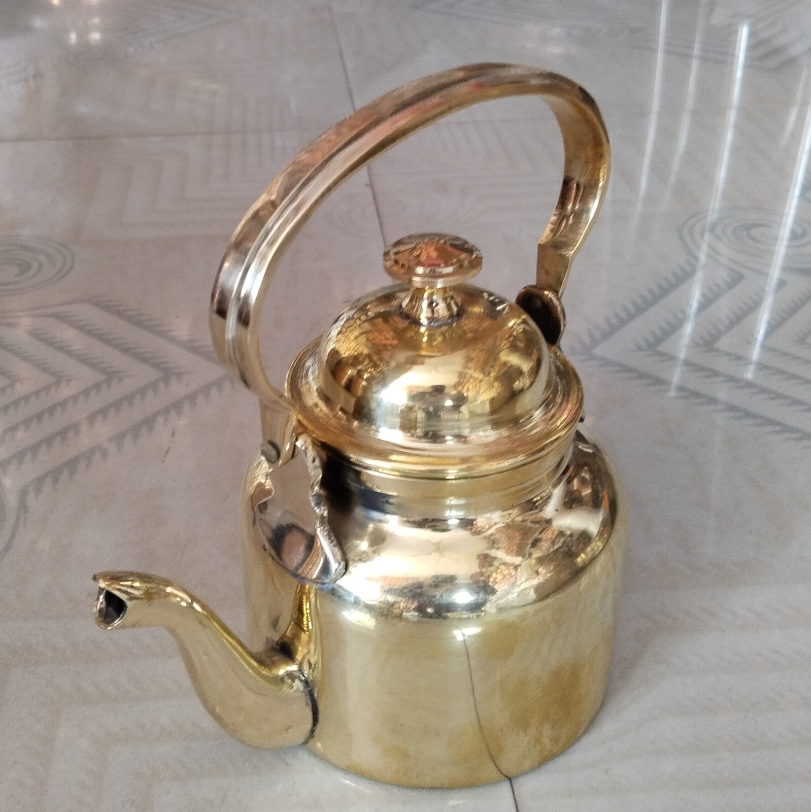 Antique Brass Handmade Plain Tea Kettle, Brass Teapot, Coffee Serving ...