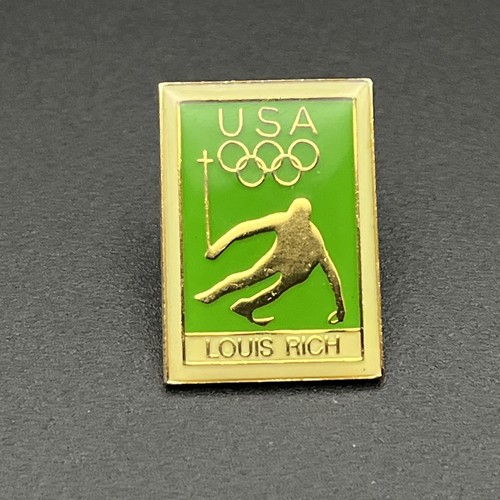 Vintage Olympic Games Team USA Louis Rich Sponsor Skiing Lapel Hat Pin ...