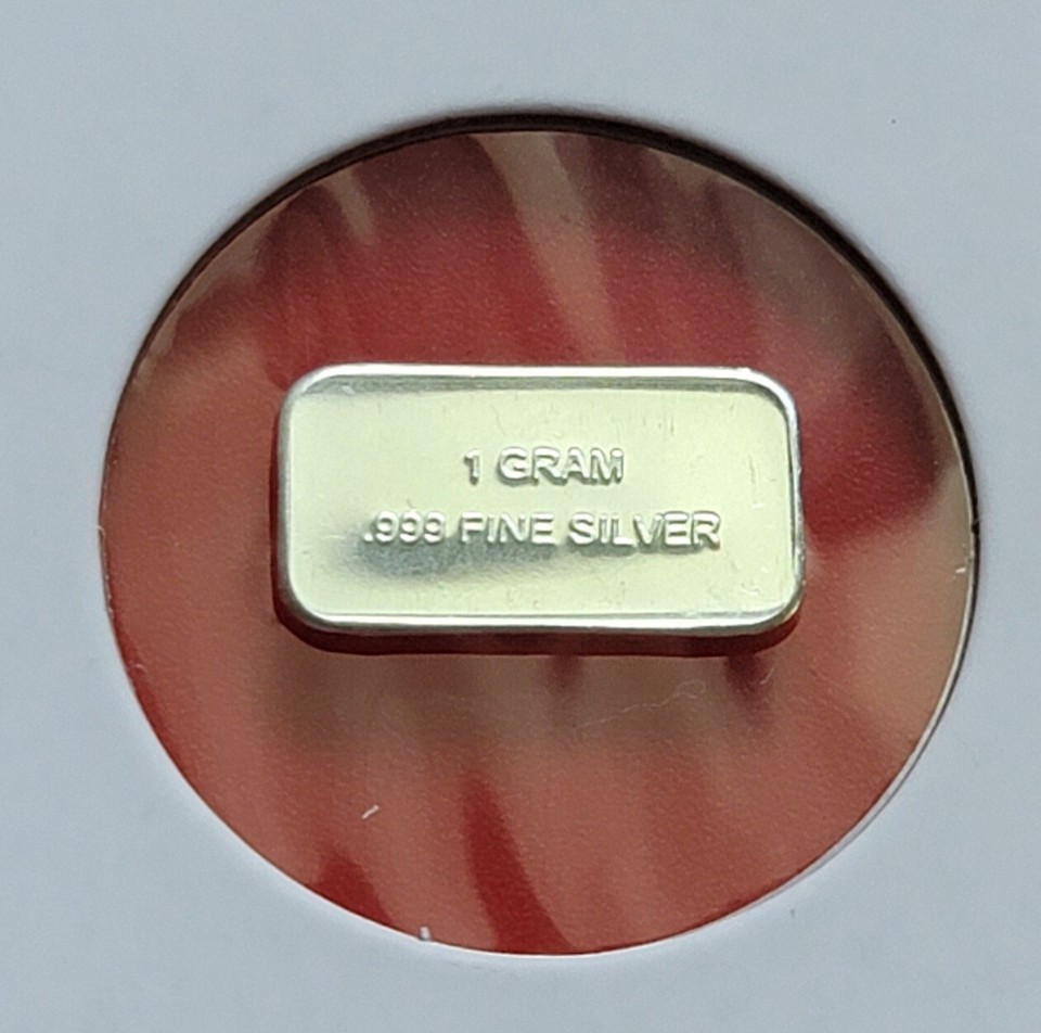 USA Flag 🇺🇲 - 1 Gram .999 Fine Pure Silver Bullion Mini Art Bar Ingot ...