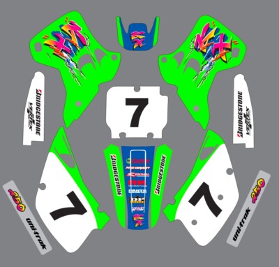 Graphics for 1992-1993 Kawasaki KX250 KX 250 Old Decals Add Custom ...