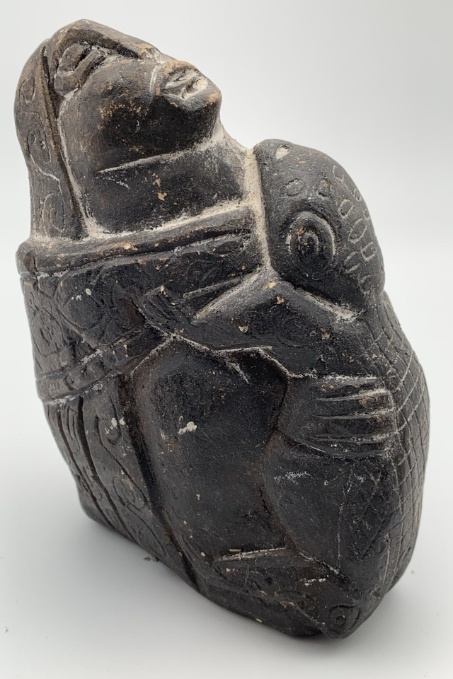 Effigy Priest Frog Pre-Columbian MesoAmerica Figure Stone Rock Clay ...