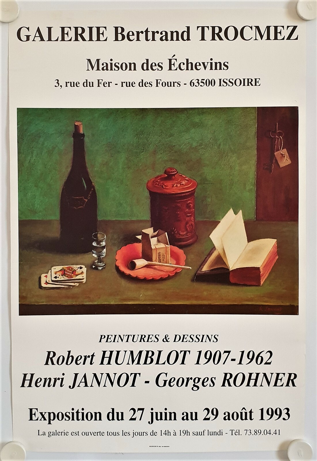 Affiche HENRI JANNOT 1993 Exposition Galerie Bertrand Trocmez - Issoire ...