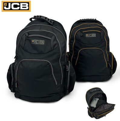 JCB Workmen’s Multi Pocket Backpack Rucksack, Padded Polyester Travel ...