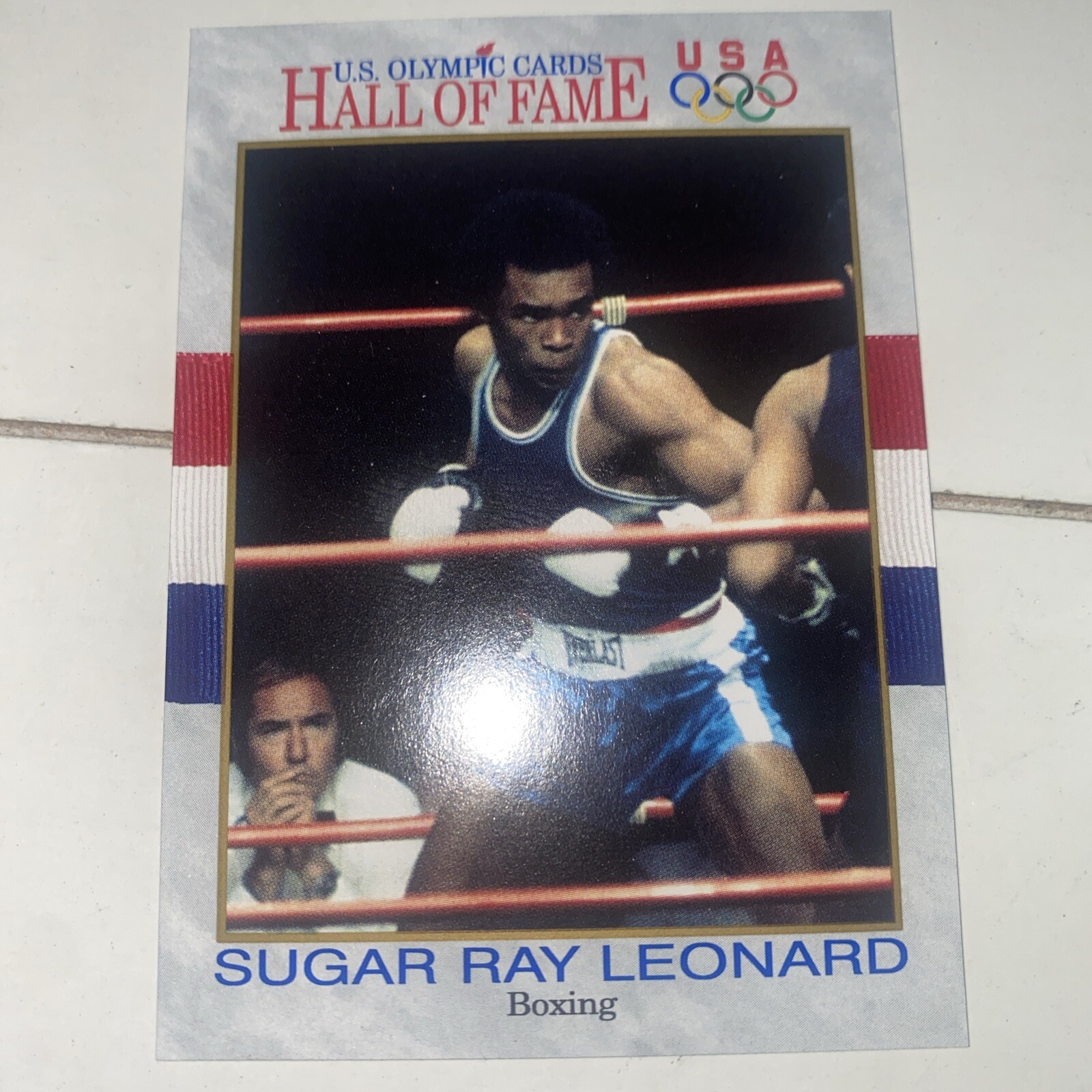USA 1991 Olympic Hall of Fame #29 SUGAR RAY LEONARD Mint Boxing Card ...