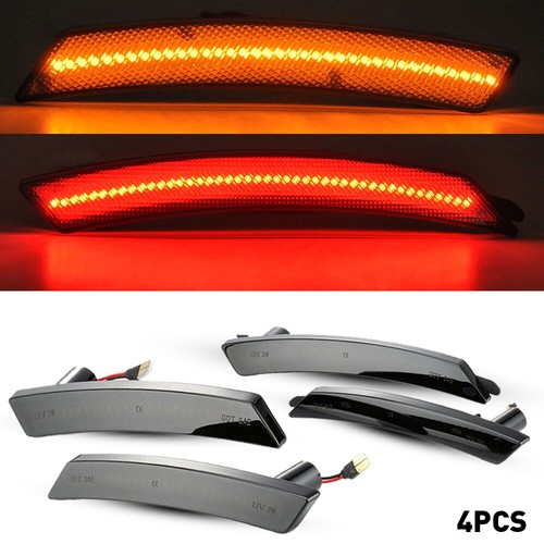 For Mini R55 Cooper R56 R57 Smoked Front Amber Rear Red LED Side Marker ...