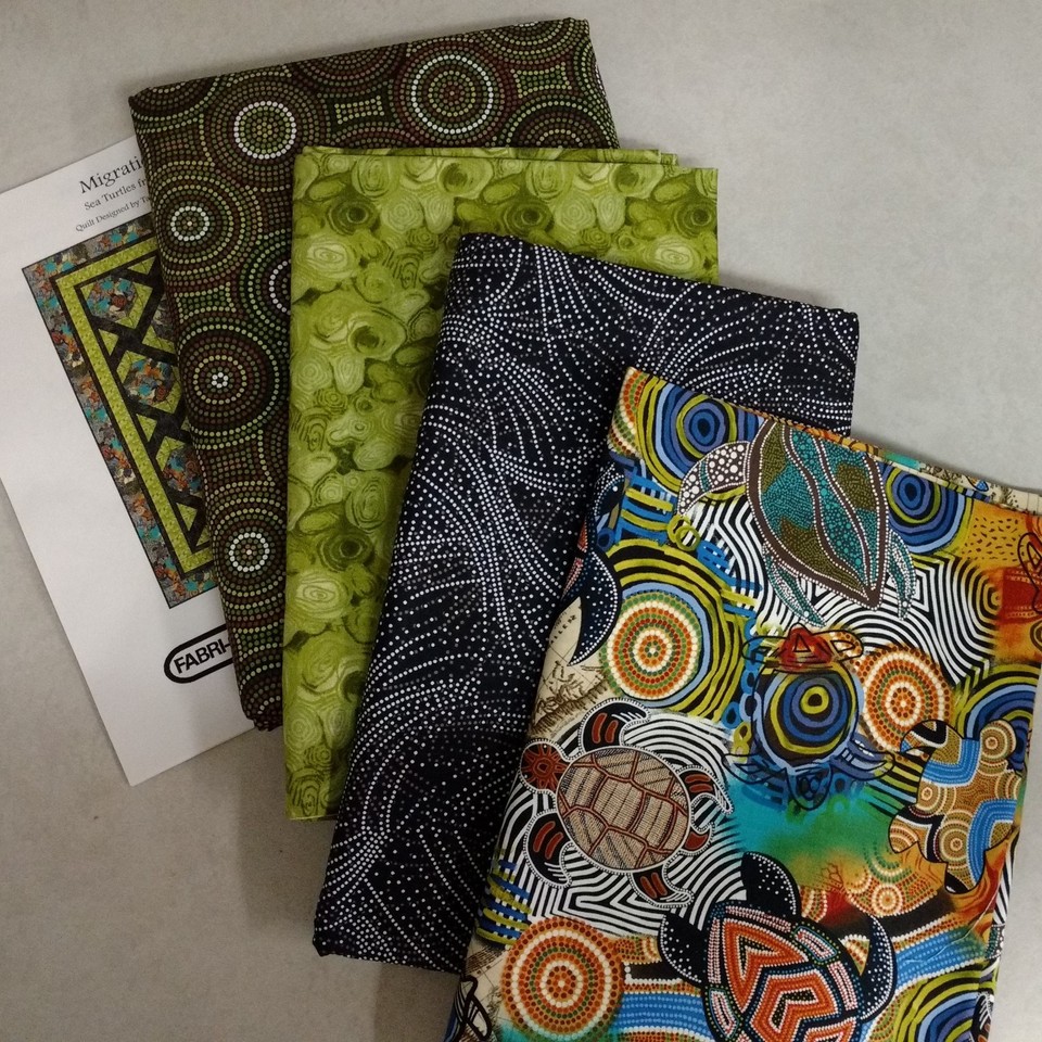KIT Sea Turtle Migration Quilt 52 x 70" Pattern Fabric Quilt Top ...