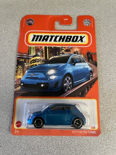 2019 Fiat 500 Turbo Blue MBX Metro 1:64 Scale GVX13 by Matchbox NEW ...