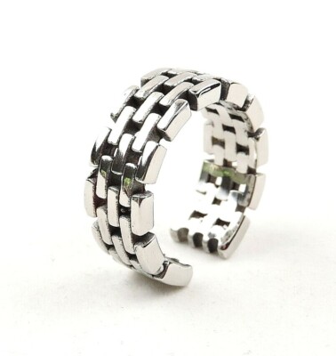 Stainless Steel 9 mm Wide Link Ring - Free Gift Packaging | eBay