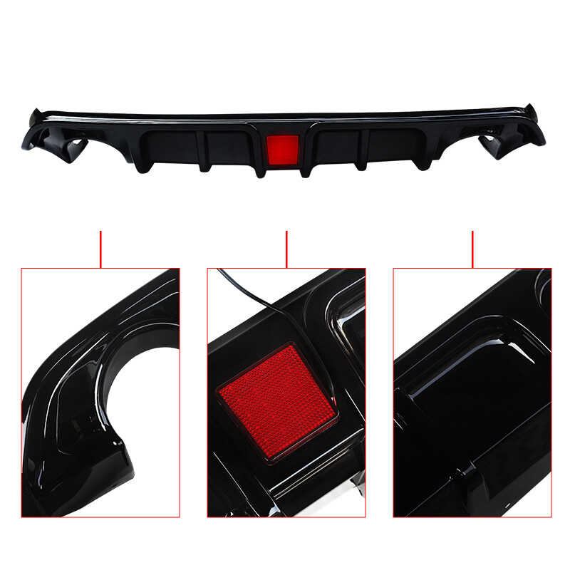 Fits 2017-2022 Infiniti Q60 Rear Bumper Diffuser Lip With Real Light ...