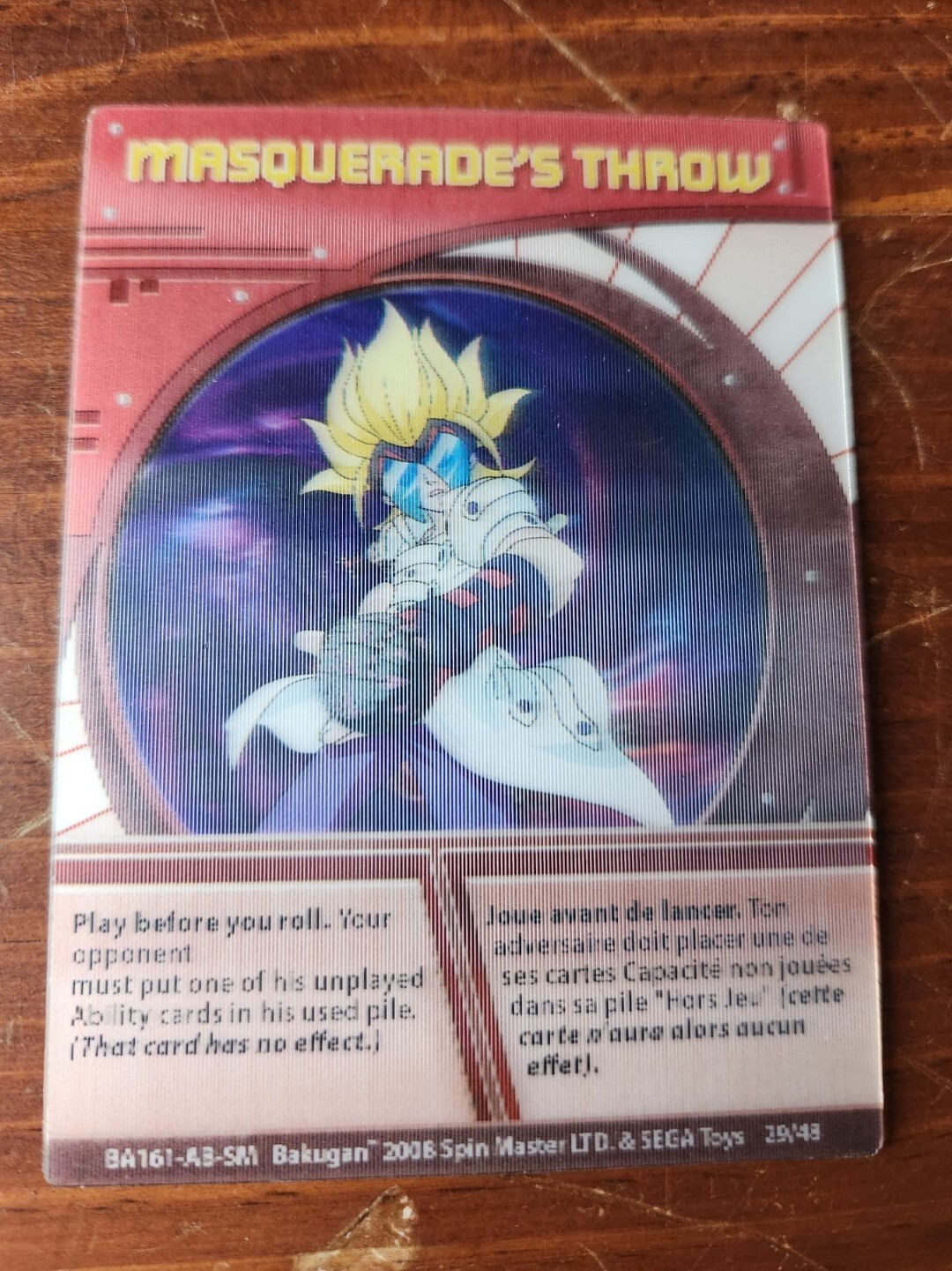 Bakugan Series 1 - 29/48 Red Ability Card - Masquerade's Throw ...