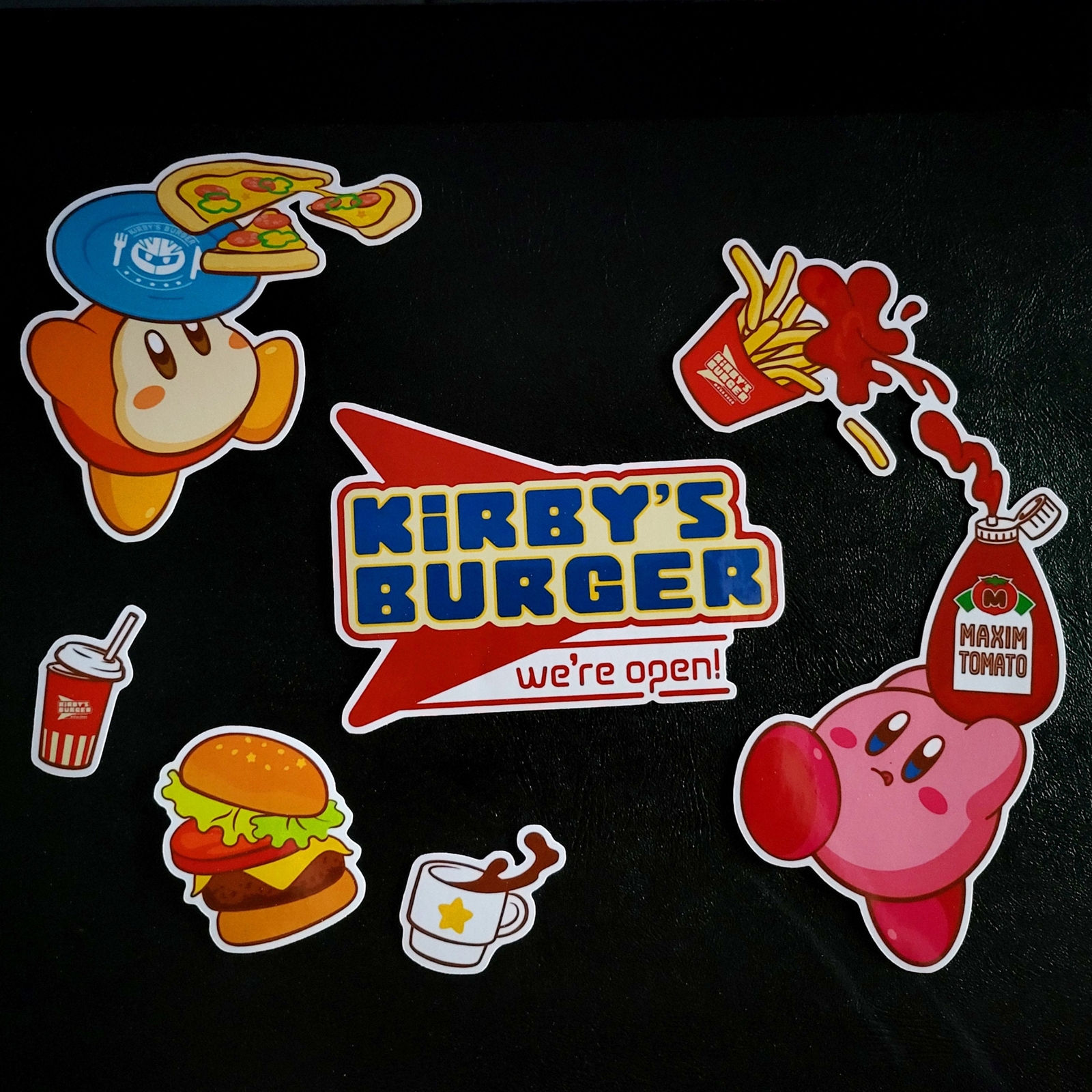 Kirby's Burger 6x9In Sticker Pack 6 PC Holographic/Glossy Waterproof ...