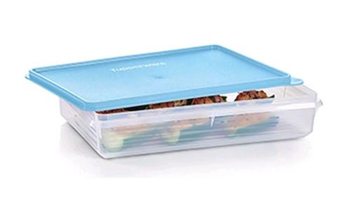 NEW. Tupperware Snack N Stor Large Keeper Rectangle Container. Ice Blue ...