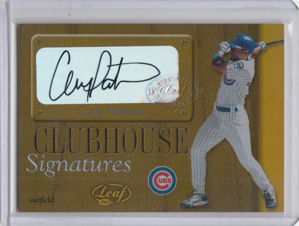 2003 Leaf Clubhouse Signatures Gold COREY PATTERSON Auto /25 Cubs | eBay