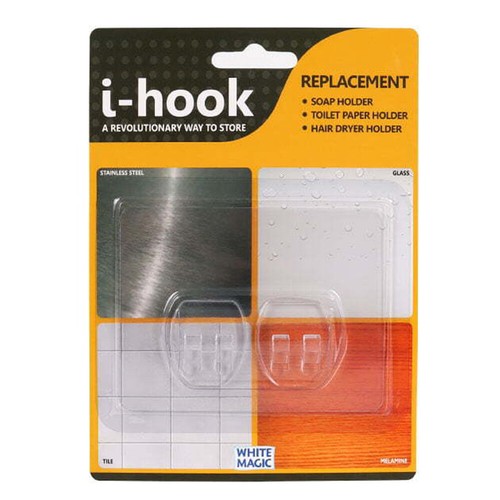 I-Hook R2 Replacement 10cm Storage For Soap/Toilet Paper/Hair Dryer Holder Clear | eBay