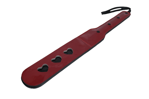 Handmade Red BDSM Spanking Paddle 3 Hearts BDSM Paddle Leather Slapper ...