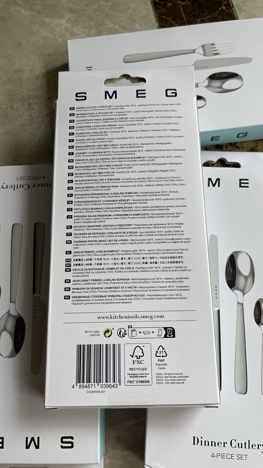 SMEG 4 Piece Western Tableware Set with Knife, Spoon, Fork Stainless ...