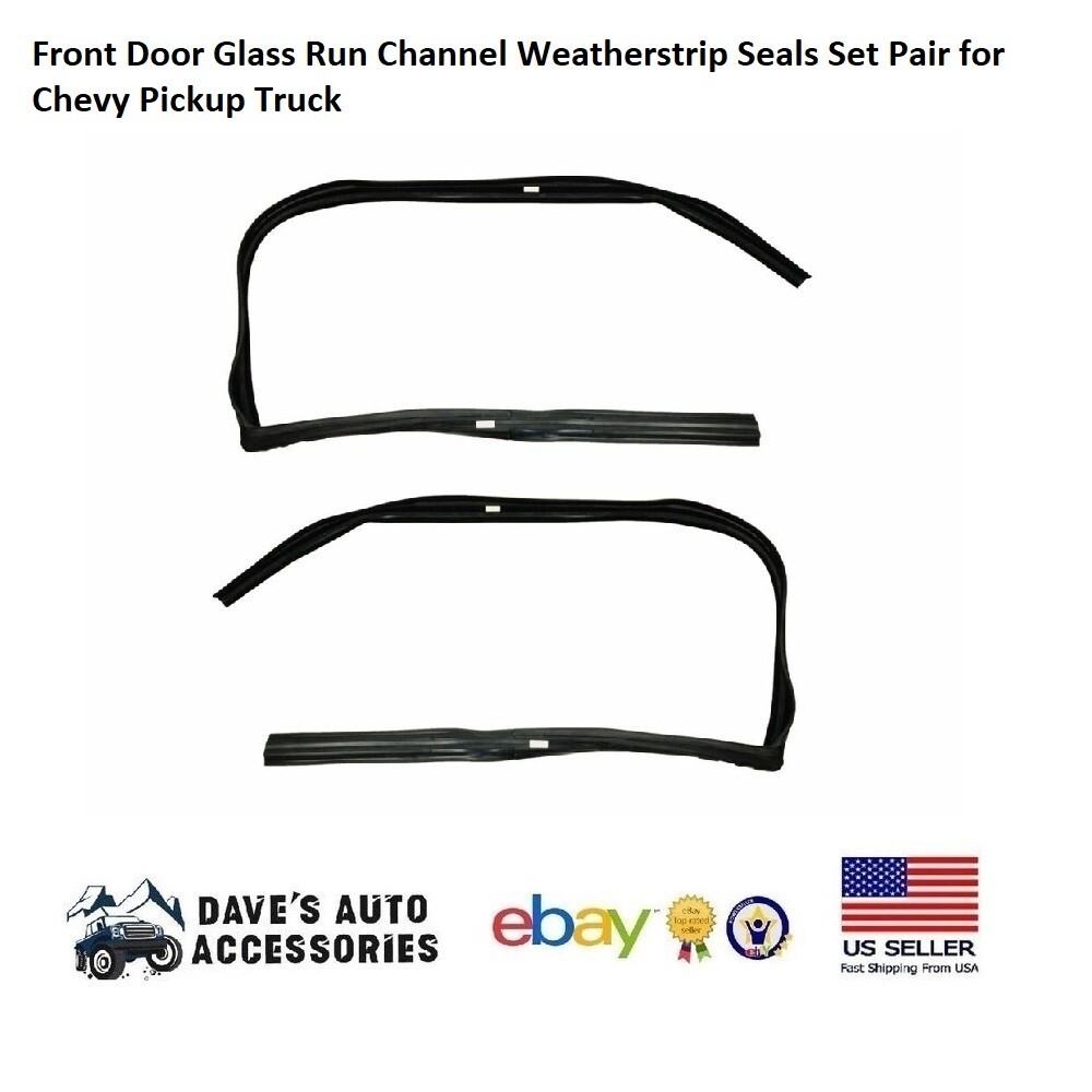 Front Door Glass Run Channel Weatherstrip Seals Set Pair for Chevy ...