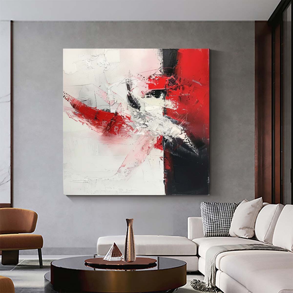 Black Red Abstract Wall Art Red Wine Canvas – ClockCanvas