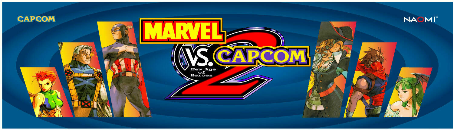 MVC2 Marvel vs Capcom Arcade Multicade Marquee For Reproduction Header ...