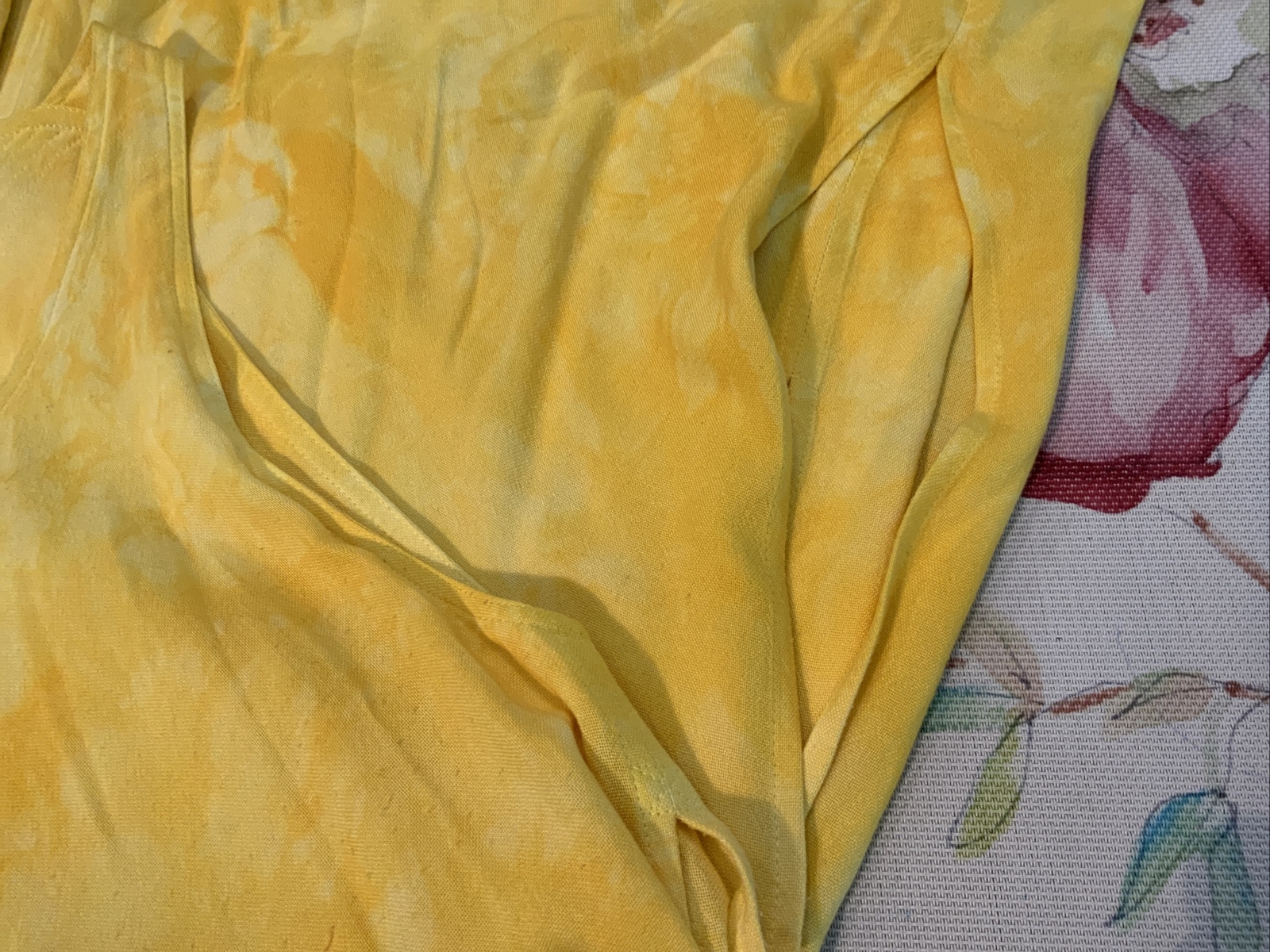 1970s Soussan Designs Yellow Tye Dye Magic Dress O/S … - Gem