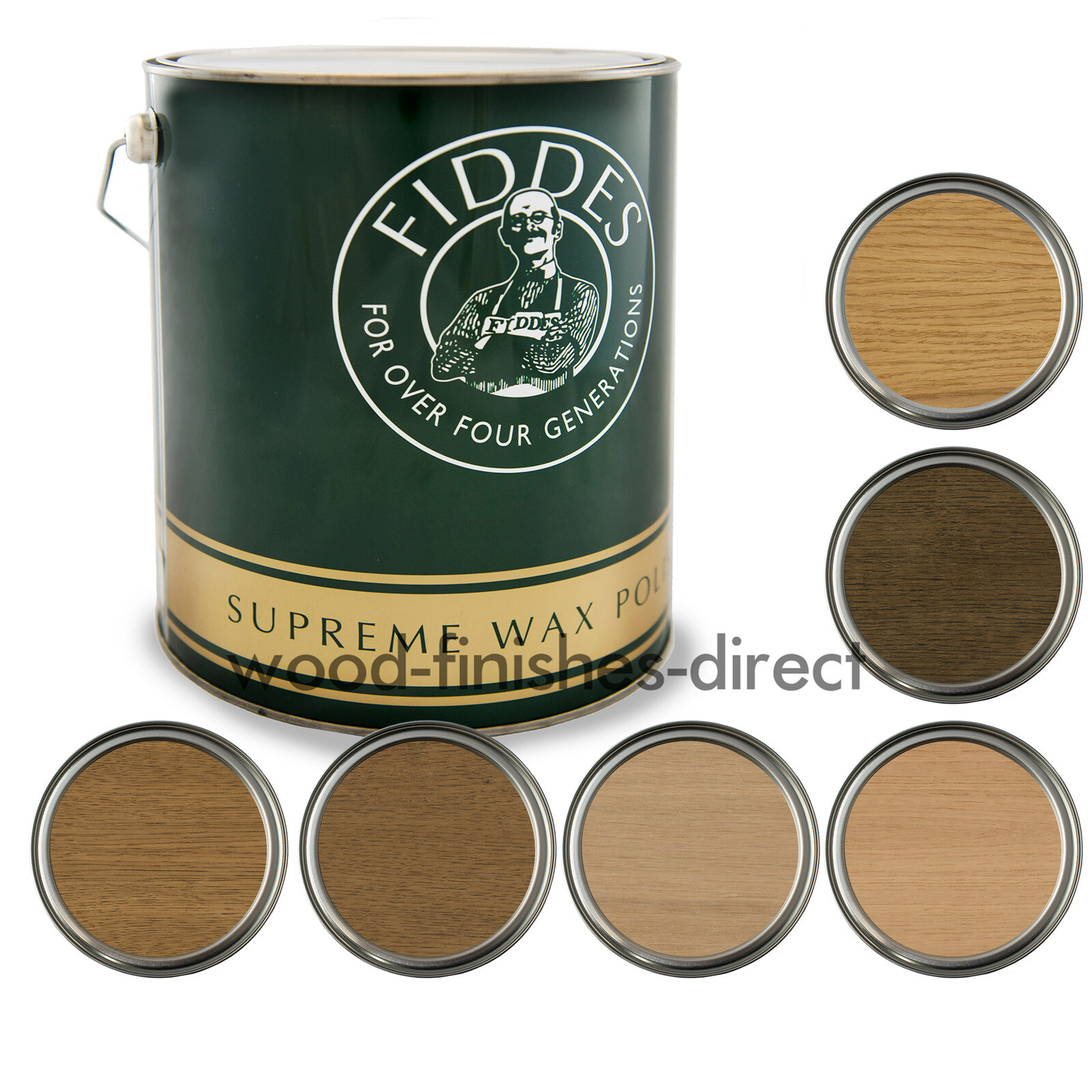 Fiddes Supreme Wax Polish - All Sizes - All Colours - For Interior Wood ...