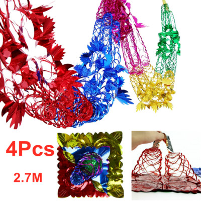 4Pcs Christmas Foil Garland Festive Festive Hanging Tinsel Ceiling ...
