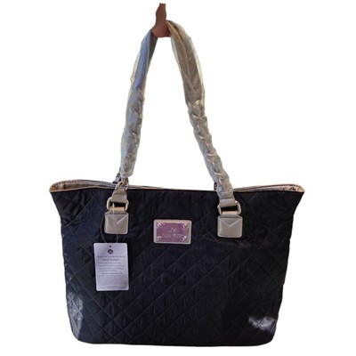 Joy Mangano Paris Chic Quilted Tote Bag Black/Silver NEW | eBay