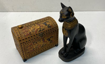 Summit Collection Egyptian Artifacts Lot Chest Bastet Sculpture Resen ...