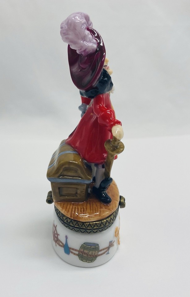 🏴‍☠️ VINTAGE DISNEY CAPTAIN HOOK TRINKET BOX FIGURINE PIRATE TREASURE ...