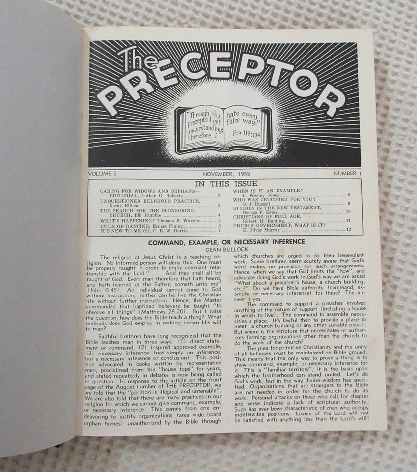 (R) The Preceptor, Nov-Oct, 1955-1957, Church of Christ Pub, Hardcover ...