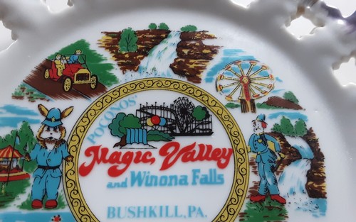 Vintage Painted Souvenir Plate Magic Valley & Winona Falls Bushkill,PA ...